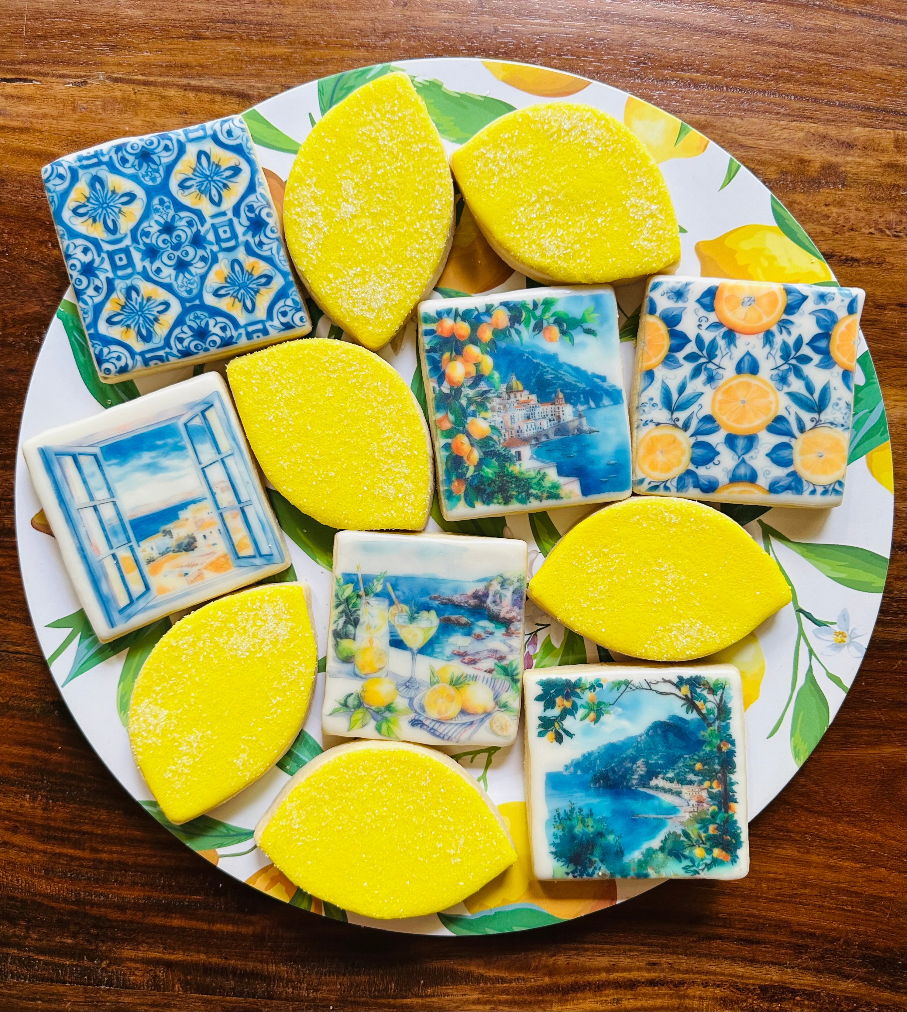 Amalfi Coast tile and lemon sugar cookies - one dozen – Bo's Bake Shop
