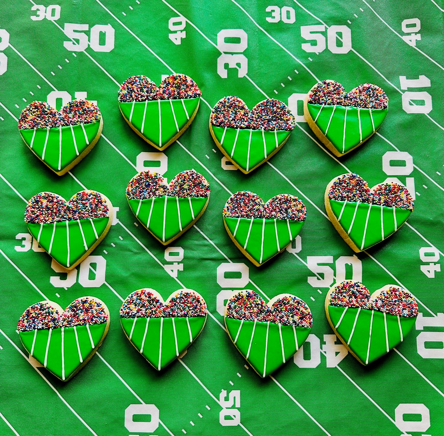 Fotoball heart sugar cookies - one dozen – Bo's Bake Shop