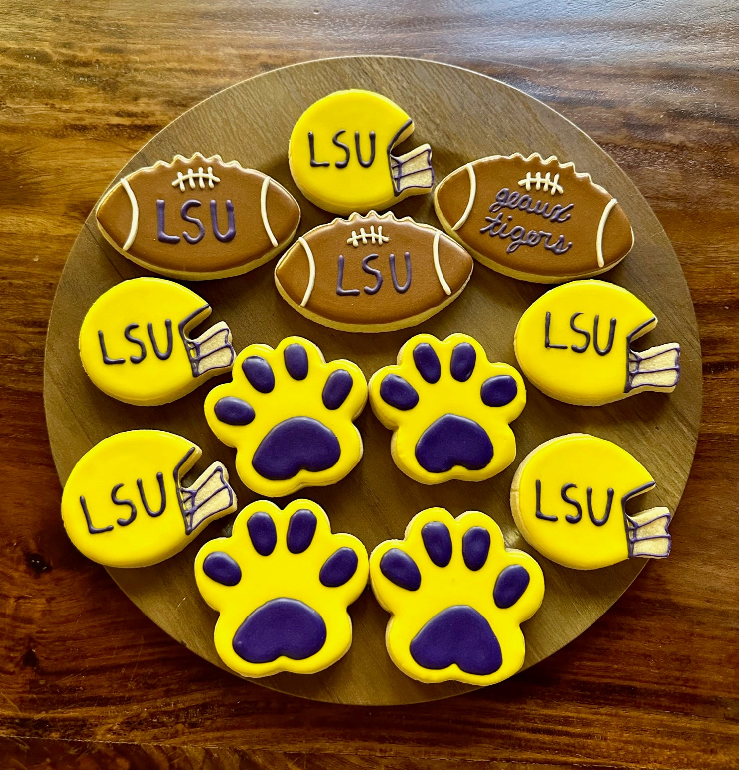 LSU sugar cookies (mix) - one dozen – Bo's Bake Shop